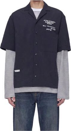 Song for the Mute Homme, Chemises, Noir, Taille: L Academy S/S Box Shirt