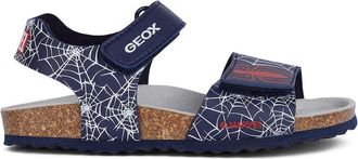 Geox Jungen J Ghita Boy E Sandal, Navy Red, 27 EU