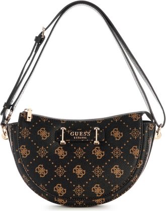 Guess Schultertasche Umh&auml;ngetasche Silia Mini Convertible Shoulder Bag Espresso Logo dunkelbraun