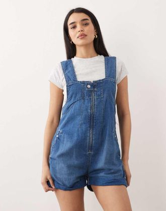 Free People Jude - Combishort &agrave; enfiler - Indigo clair-Bleu