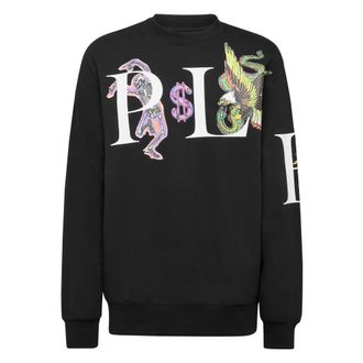 Philipp Plein Homme, Sweatshirts et sweats &agrave; capuche, Noir, Taille: 2XL SweaT-shirt LS Tattoo