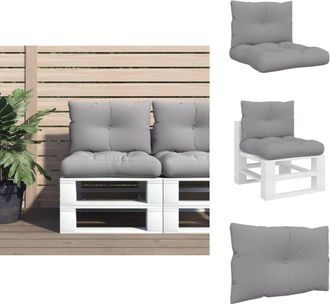 vidaXL Coussins de palette lot de 2 gris tissu - Coussin De Palette - Coussins De Palette - Coussin - Coussin Extérieur