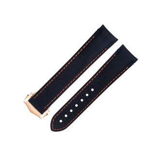 Generic 20 mm Schwarze orangefarbene Linie hochdichtes Nylon-Uhrenarmband mit gebogenem Ende, f&uuml;r 300 Planet Ocean, f&uuml;r Armband AT150, f&uuml;r Serienersatz