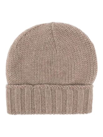 Dell'Oglio bonnet en cachemire à design nervuré - Marron