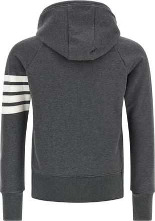 Thom Browne 4-Bar Stripe Cotton Hoodie - Charcoal