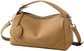 Generic Petit sac &agrave; bandouli&egrave;re en cuir v&eacute;ritable souple, sac &agrave; main l&eacute;ger avec sangle r&eacute;glable, sac &agrave; main &agrave; fermeture &eacute;clair, beige A