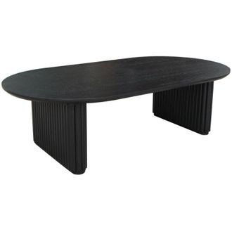 Sweeek Sweeek - Table basse oblongue bois dh&eacute;v&eacute;a placage ch&ecirc;ne noir - l 122 x p 65 x h 35 cm - Gabrielle