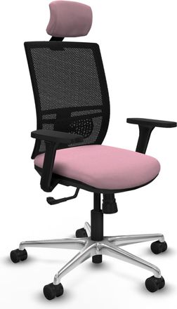 Piqueras y Crespo B&uuml;rodrehstuhl mit 3D-Armen, h&ouml;henverstellbarer Lendenwirbelst&uuml;tze und h&ouml;henverstellbarem Kopfteil, ausgestattet mit 4 Positionen, Schwarz/Rosa