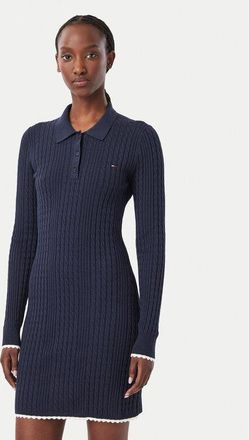 Tommy Jeans Strickkleid DW0DW23317 Dunkelblau Slim Fit