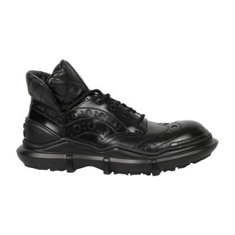 Dolce & Gabbana Schwarze Schn&uuml;r-Brogue-Stiefel - - Shoes - Herren - Schwarzk - 40 EU