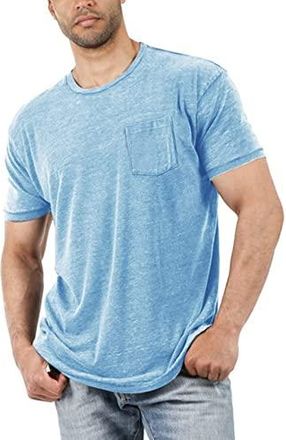 Generic T-shirts dété à col rond pour homme avec poche décontractée et ample - T-shirt tendance à manches courtes pour sortir - T-shirt occidental 2025 - T-sh