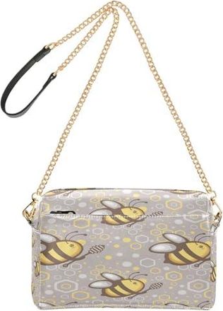 HMZXZ Honeybee Sac à bandoulière à motif mignon pour femme, sac à main en cuir, petit sac à main à bandoulière, jaune