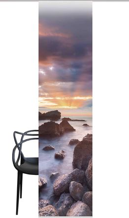 Home Wohnideen 84123 | Schiebegardine SOLOP, blickdichter Dekostoff, Meeres-/Natur-Motiv, 245 x 60 cm (Höhe x Breite), Farbe: Multicolor (bunt)