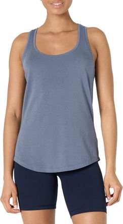 Amazon Essentials Damen Active Soft Cotton Leichtes Yoga-Tanktop mit U-Ausschnitt und Racerback, Relaxed Fit, Schiefergrau, XXL