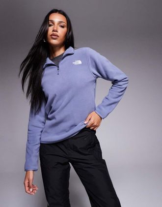 The North Face Glacier - Fleecepullover in der Farbe Twilight Galaxy mit kurzem Rei&szlig;verschluss-Blau