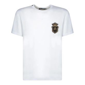 Dolce & Gabbana Wei&szlig;es Crest Logo T-Shirt - - Tops - Herren - Wei&szlig; - S