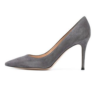 EDEFS Escarpins Femme - Chaussures à Talons Hauts - Bout Pointu fermé - Classique Bureau Soiree - Gris - Taille EU40