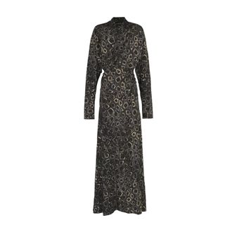 Cortana Irma- langes Seidenkleid yasu print- - - Dresses - Damen - Schwarzk - L