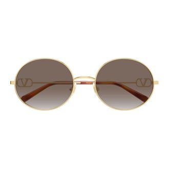 Valentino VLogo Signature Runde Sonnenbrille aus Metall - - Accessories - Damen - Gelb - 56 MM