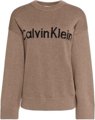 Calvin Klein Pull droit &agrave; logo brod&eacute; en coton