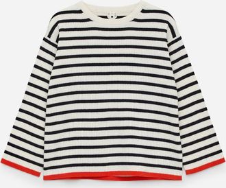 Arket Rippstrickpullover Aus Baumwolle -Blau