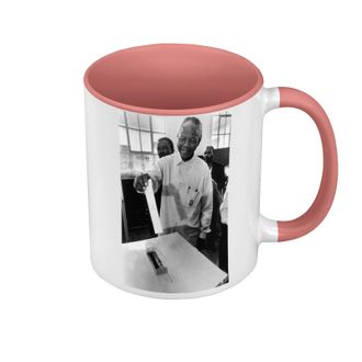 Fabulous Tasse in Premium-Qualität, Rosa - Nelson Mandela Premier Vote Militant Menschenrechte Südafrika - Tasse mit Henkel und farbigem Innenraum
