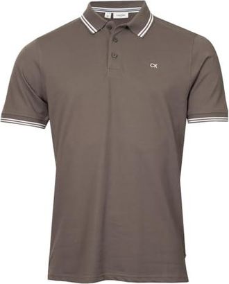 Calvin Klein Hommes Campus 3 Bouton léger côtelée Polo - Pointe dardoise - XL