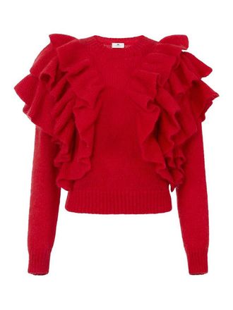Elisabetta Franchi Rundhalspullover - Rot