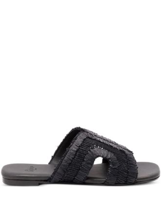 Castaner Sandalen - Philippa Sandals With Woven Fringed Strap - Gr. 36 (EU) - in Schwarz - f&uuml;r Damen