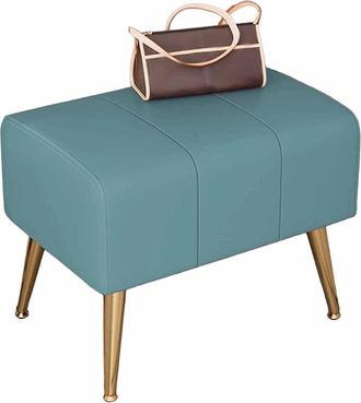 Generic Schuhregal for Den Eingangsbereich Mit Gepolsterter Sitzfläche Und Goldenen Metallbeinen - Schuhbank Aus Massivholz/Oberseite Aus Kunstleder(E,100cm)