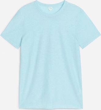 Arket T-Shirt Aus Crêpe-Gewebe -Türkis