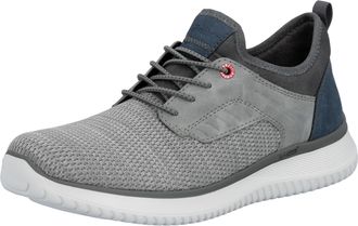 Rieker Slip-On Sneaker RIEKER, Herren, Gr. 41, grau, jeansblau, Lederimitat, Textil, Schuhe, Slipper, Halbschuh, Freizeitschuh, Sneaker zum Schlupfen