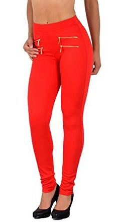 ESRA Femmes Pantalons Taille Haute Femmes Treggings Skinny de Femme &agrave; la Taille surdimensionn&eacute;e J189