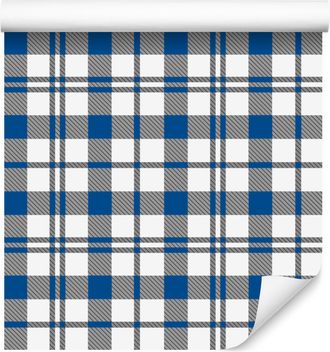 OEM Carta Da Parati A Scacchi Blu, Blu, Grigio E Grigio Chiaro, 50x1000 Cm