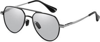 Generic Lunettes De Soleil Polaris&eacute;es For Hommes, Monture M&eacute;tallique, For La Conduite En Plein Air, For Les D&eacute;placements(Gray)