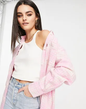 Levi's Chemise oversize &agrave; carreaux &eacute;cossais - Rose