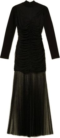 Twinset Femme, Robes, Noir, Taille: 36 FR Long knit dress with tulle