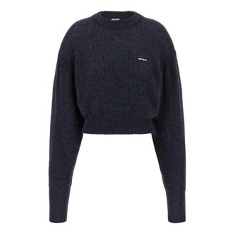 Rotate Rotate Birger Christensen, Femme, Pulls, Bleu, Taille: 36 FR Knit Puff Sweater