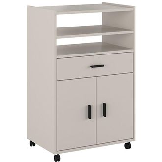 PEGANE Meuble bas de cuisine avec 2 portes et 1 tiroir coloris beige - Longueur 59 x profondeur 39,60 x hauteur 92 cm
