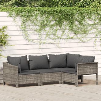 tidyard 4-TLG. Gartensofa Rattan Gartenlounge Sofa Gartenmöbel Set Garten-Sofagarnitur Balkonmöbel Terrassenmöbel Rattenmöbel Sitzgarnitur Gartenset Garten Lo