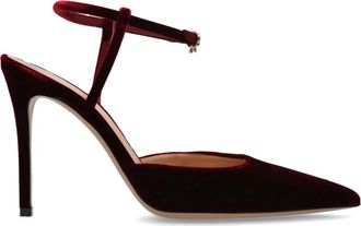 Gianvito Rossi Femme, Chaussures, Rouge, Taille: 37 1/2 EU Chaussures &agrave; talon Velsyra en velours
