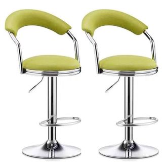 Generic Drehbare, H&ouml;henverstellbare Barhocker (2Er-Set) mit R&uuml;ckenlehne, Metallgestell, Sitzkissen Aus Pu und Fu&szlig;st&uuml;tze f&uuml;r Tresen und Bartheken (60-80 cm)