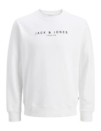Jack & Jones Crew Neck Jprccjayson Sweat &agrave; col Rond, Blanc &eacute;clatant, L Homme