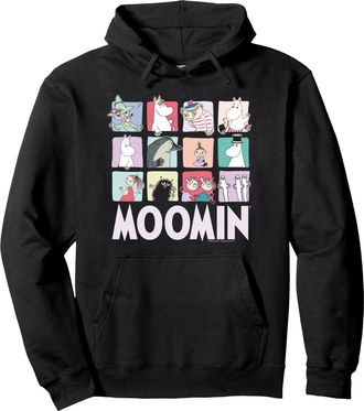 Moomin Dunkle Charakterblöcke der Mumin-Gruppe Pullover Hoodie
