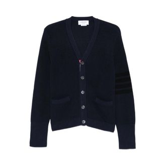 Thom Browne Garment Dyed 4-Bar Cardigan - - Knitwear - Herren - Blau - M