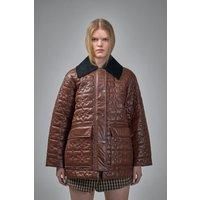 Ganni Shiny Quilt Midi Jacket