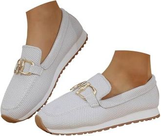 Generic Mocassins pour femme, chaussures orthop&eacute;diques d&eacute;contract&eacute;es et confortables &agrave; enfiler avec soutien de la vo&ucirc;te plantaire, antid&eacute;rapantes, respirantes