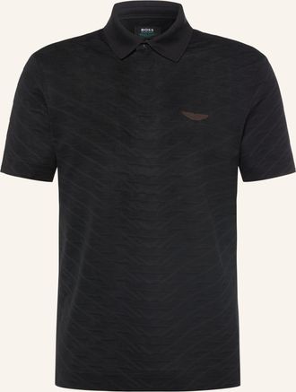 HUGO BOSS Jacquard-Poloshirt C-Prout Regular Fit schwarz