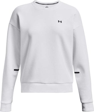 Under Armour Unstoppable Sweatshirt f&uuml;r Damen, Rundhalsausschnitt, Fleece (Wei&szlig;)