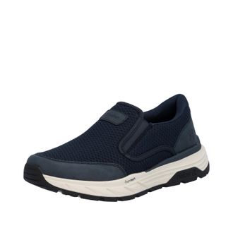 Rieker Slip-On Sneaker RIEKER, Herren, Gr. 47, nachtblau, Lederimitat, Textil, unifarben, Schuhe, Slipper, Schlupfschuh, Halbschuh, Freizeitsneaker mit Gummi